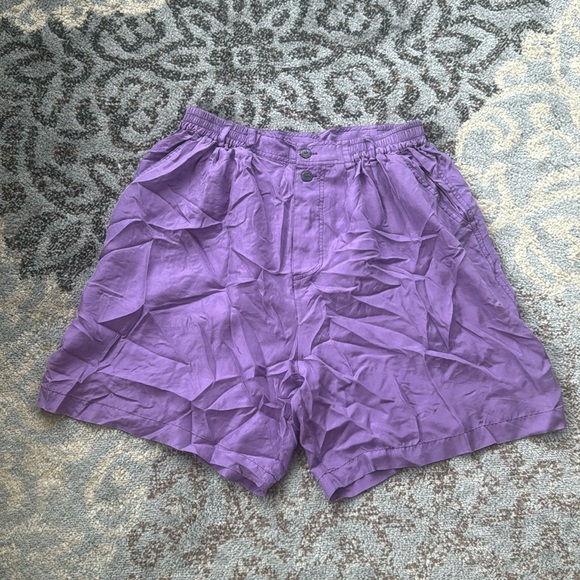 Vintage | Shorts | Vintage Stephanie Kay Silk Shorts Purple Medium ...